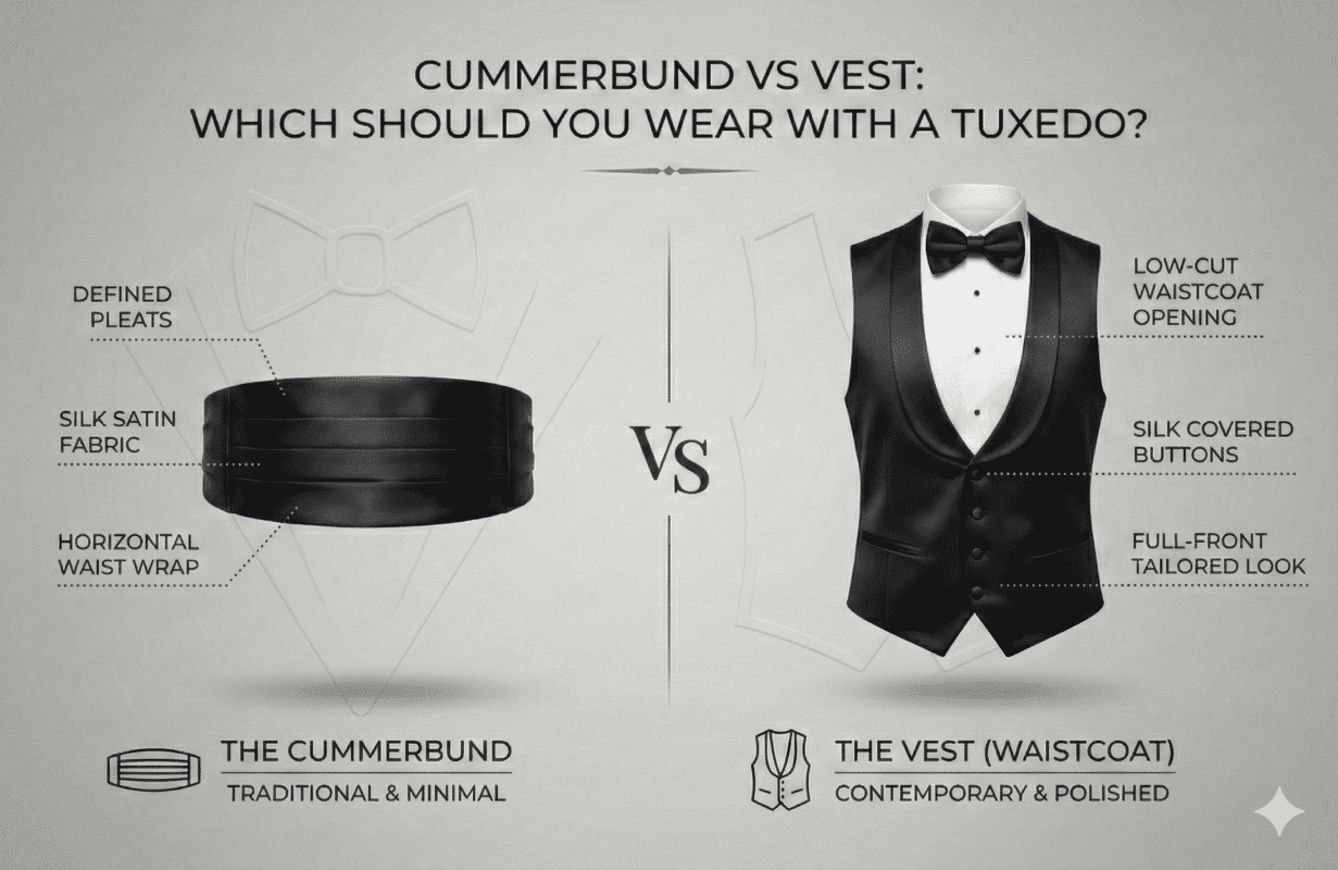 Cummerbund vs Vest: Which Should You Wear With a Tuxedo? - Alan David